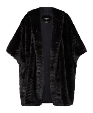 Fendi Fendi Mink Fur Poncho Black