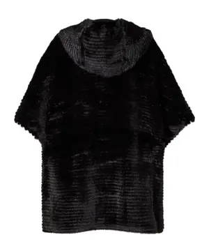 Fendi Mink Fur Poncho - Black