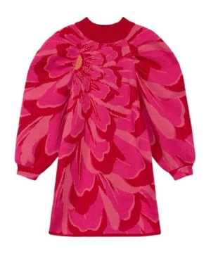 Farm Rio Long Sleeve Printed Knit Dress - Red