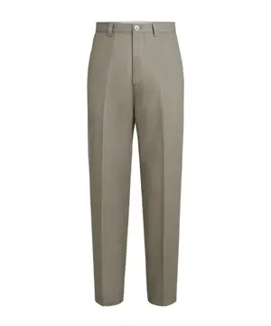 Brunello Cucinelli Cotton And Linen Panama Trousers With Pleat - Gray