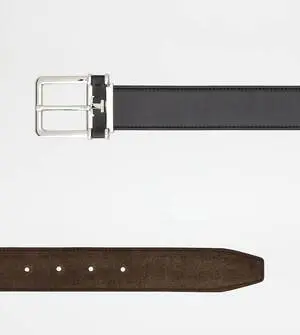 TOD'S Reversible Leather Belt With T-shaped Buckle
