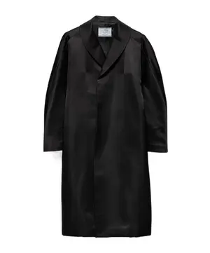 Prada Single-breasted Double Satin Coat - Black
