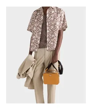 Prada Brique Medium Saffiano Leather Bag