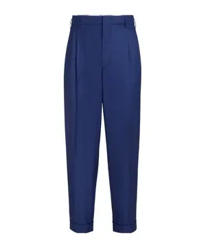 Brunello Cucinelli Chalk-stripe Pleated Trousers - Blue
