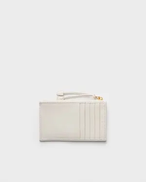 Prada Leather Card Holder With Zipper