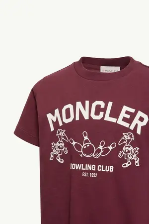 Moncler Crew Neck Cotton T-shirt With Bowling Logo
