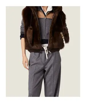 Miu Miu Shearling Vest With Tassels