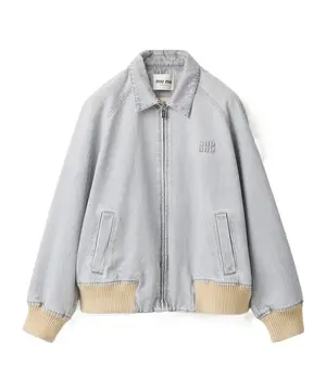Miu Miu Denim Blouson Jacket - Grey