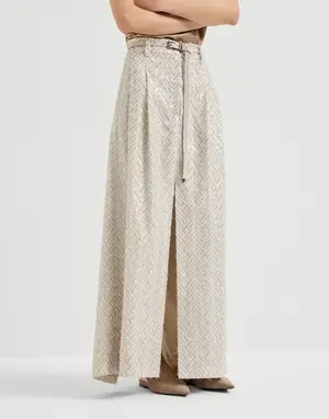Brunello Cucinelli Chevron Maxi Skirt