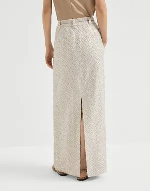 Brunello Cucinelli Chevron Maxi Skirt