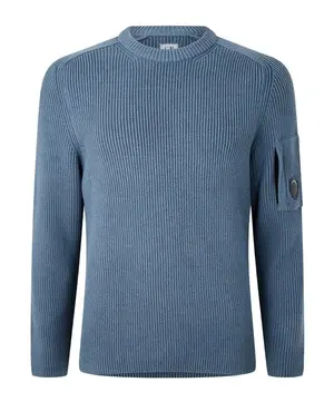 C.P. COMPANY Mock Neck Sweater - Blue