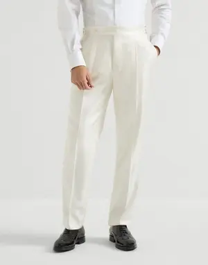 Brunello Cucinelli Pleated Waist-tab Silk Trousers