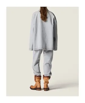 Miu Miu Denim Blouson Jacket With Contrasting Top-stitching