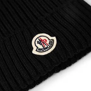 Moncler Ribbed Beanie With Fur Pom-pom