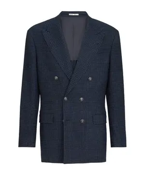 Brunello Cucinelli Peaked-lapel Double-breasted Blazer - Blue