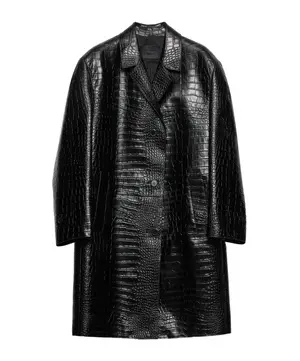 Prada Croco-print Leather Coat