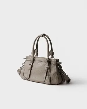 Prada Large Leather Tote Bag - Clay Grey