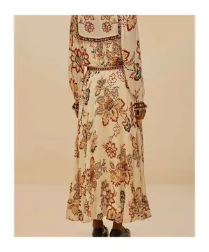 Farm Rio Floral Print Midi Skirt