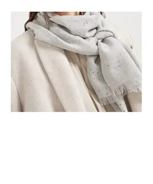 Brunello Cucinelli Fringed Sequin Detailing Scarf