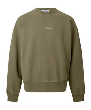 Stone Island Khaki Crewneck Loose Sweatshirt - Green