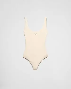 Prada Logo Plaque Sleeveless One-piece Swimsuit