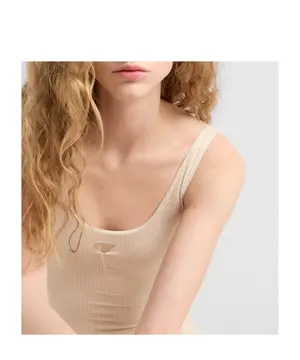 Prada Logo Plaque Sleeveless One-piece Swimsuit