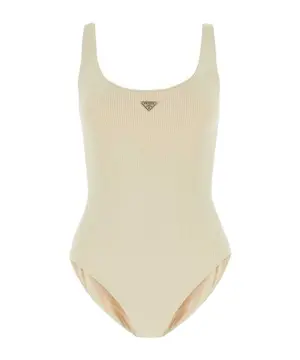 Prada Logo Plaque Sleeveless One-piece Swimsuit