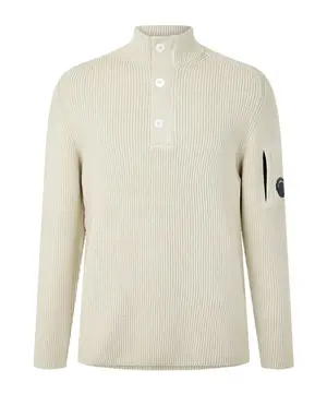 C.P. COMPANY Neck Sweater - White