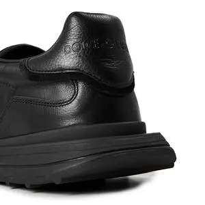 Dolce & Gabbana Allblack Paneled Lowtop Shoes