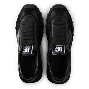 Dolce & Gabbana Allblack Paneled Lowtop Shoes