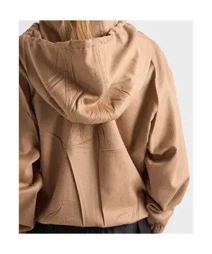 Prada Camel Cashmere Blend Blouson Jacket With Drawstring Hood
