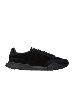 Dolce & Gabbana Allblack Suede Lowtop Shoes - Black
