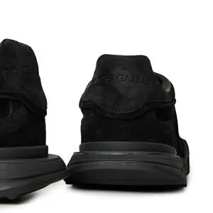 Dolce & Gabbana Allblack Suede Lowtop Shoes