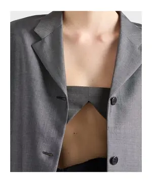 Prada Wool Halter Top - Slate Grey
