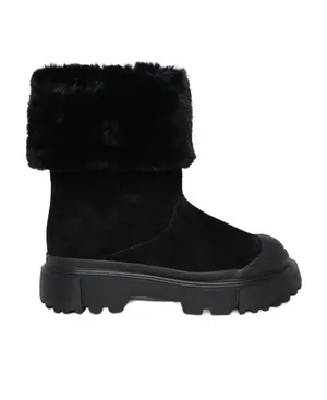 Hogan Faux-fur Detailed Boots - Black
