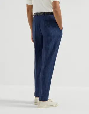 Brunello Cucinelli Pinstripe Trousers - Blue