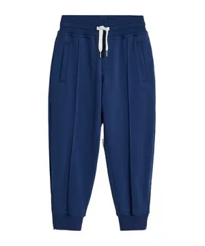 Brunello Cucinelli Drawstring Waistband Zip-detail Track Pants - Blue