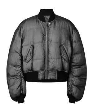 Rick Owens Short Quilted Padded Bomber Jacket