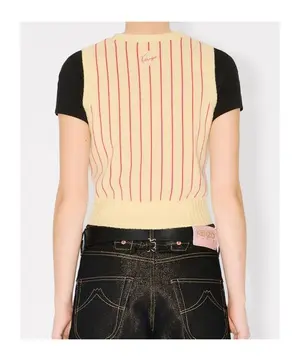 Kenzo Wool Cotton Trompe L'oeil Vest - Nude