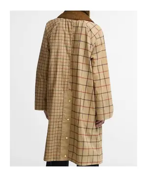 Barbour Long-sleeved Plaid Casual Jacket With Corduroy Collar