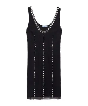 Prada Embellished Tulle Mini Dress