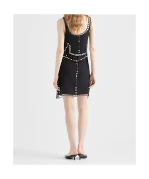 Prada Embellished Tulle Mini Dress