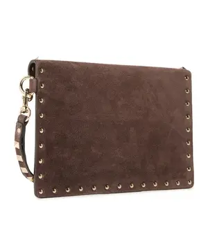 Valentino Garavani Brown Suede Envelope Bag