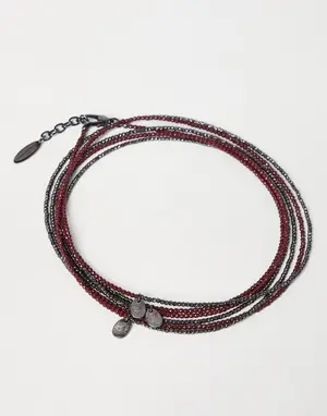 Brunello Cucinelli Hematite And Sterling Silver Wrap Bracelet