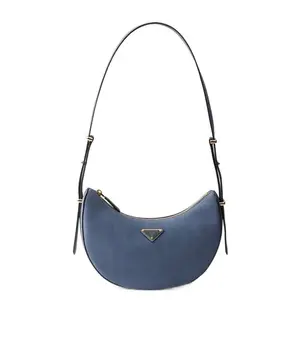 Prada Arqué Small Nubuck Leather Bag - Aviation Blue
