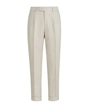 Brunello Cucinelli Pleated Hopsack Trousers