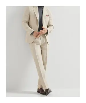 Brunello Cucinelli Pleated Hopsack Trousers