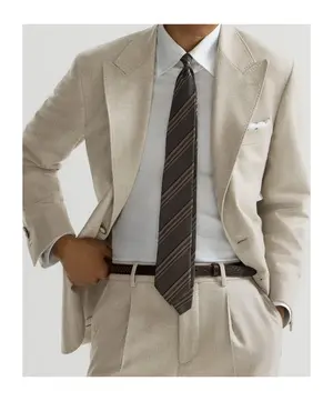 Brunello Cucinelli Mouliné Virgin Wool Twill Deconstructed Blazer With Large Peak Lapels