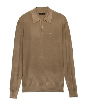 Prada Wool And Silk Polo Sweater