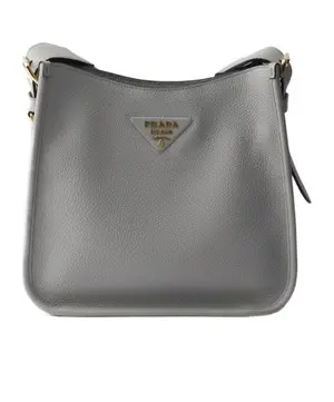 Prada Medium Leather Bag - Granite Ash